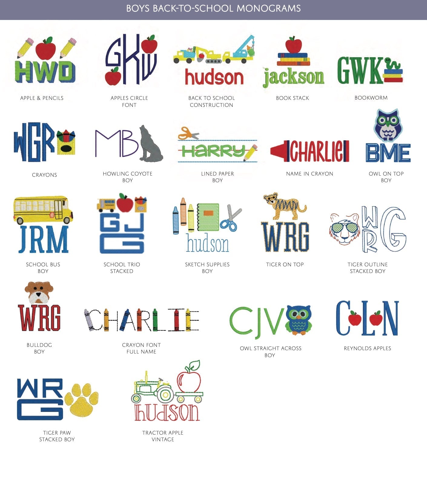 Boys Back-to-School Monograms – Persnickety Shop